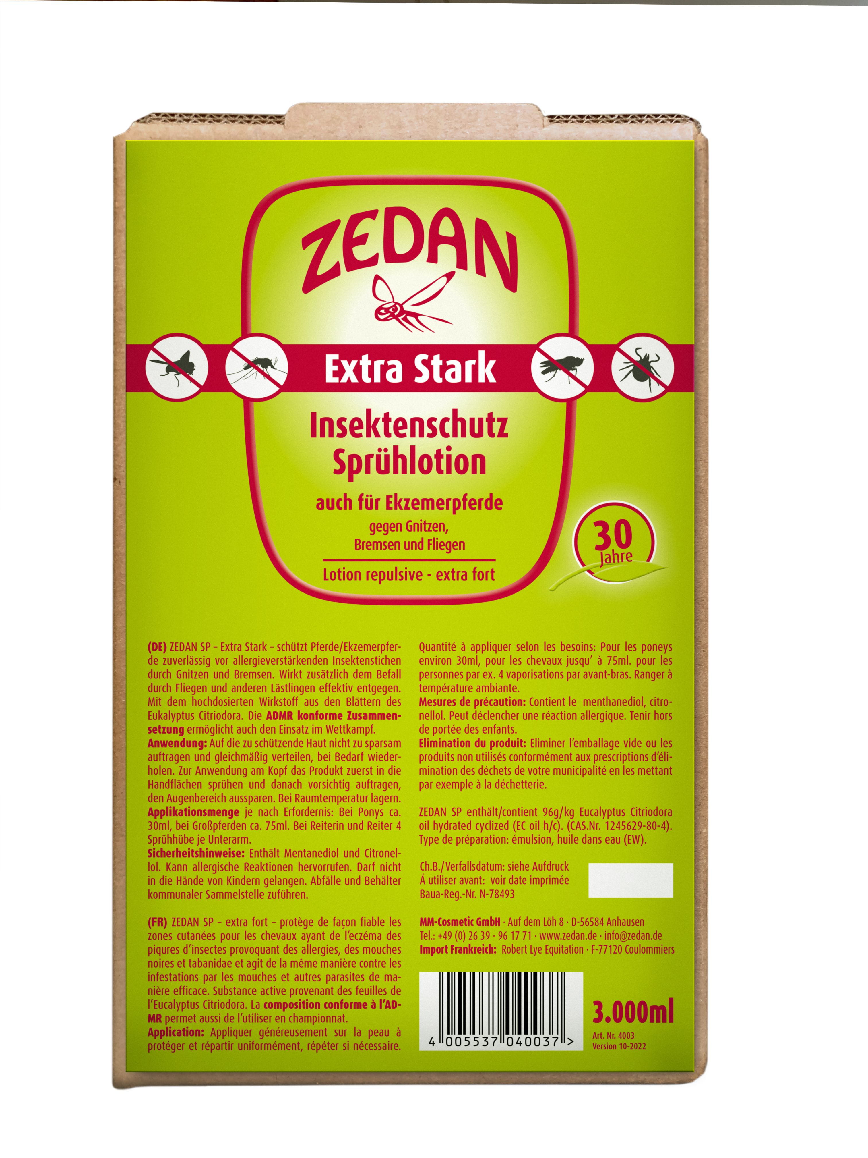 ZEDAN SP- extra stark- Insektenschutz Sprühlotion Bag in Box 3000ml